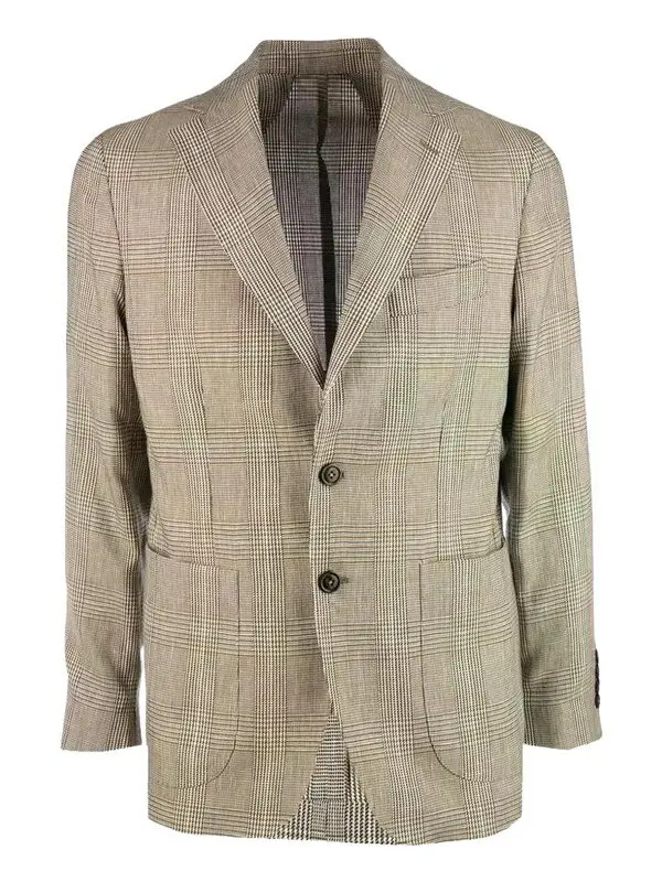 COLAMARINO Single-breasted Checked Blazer - Neutrals
