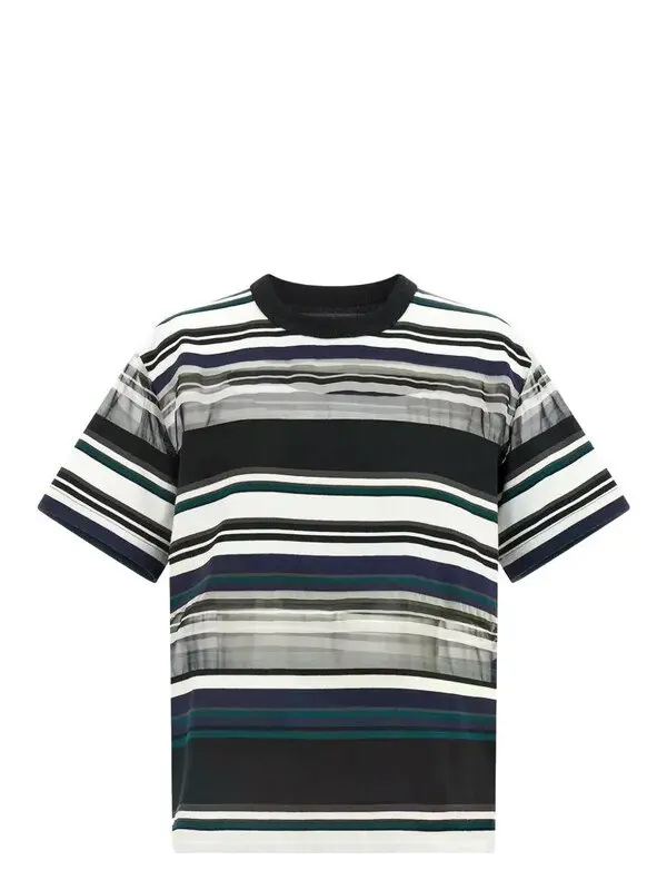 Sacai Striped T-shirt - Black