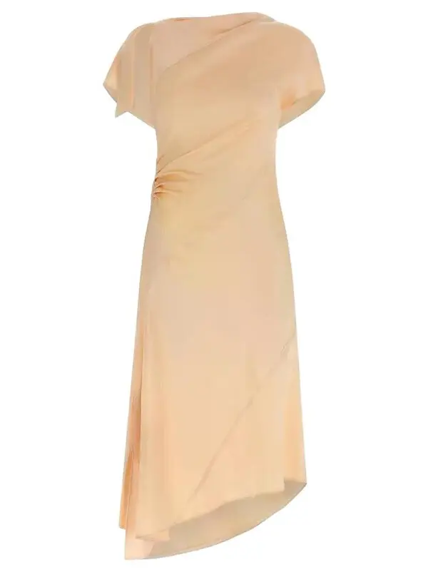 Victoria Beckham Twist-detail Asymmetric Dress - Neutrals