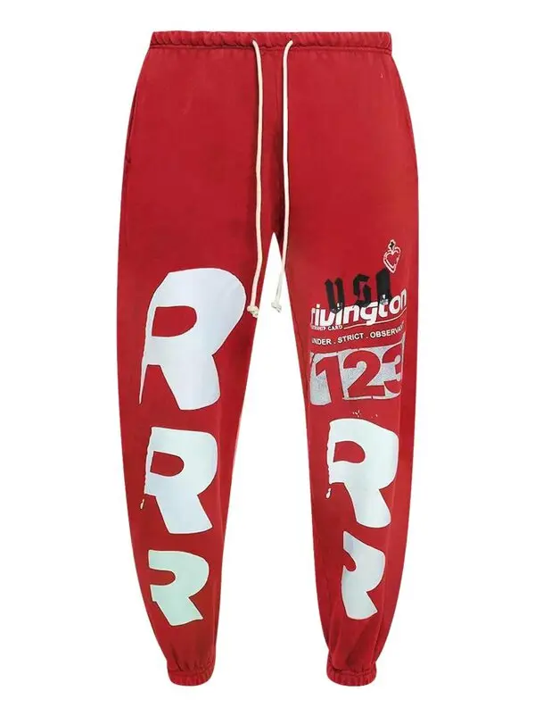 RIVINGTON ROI REBIS Membership Uso Enemy Graphic-print Trousers - Red