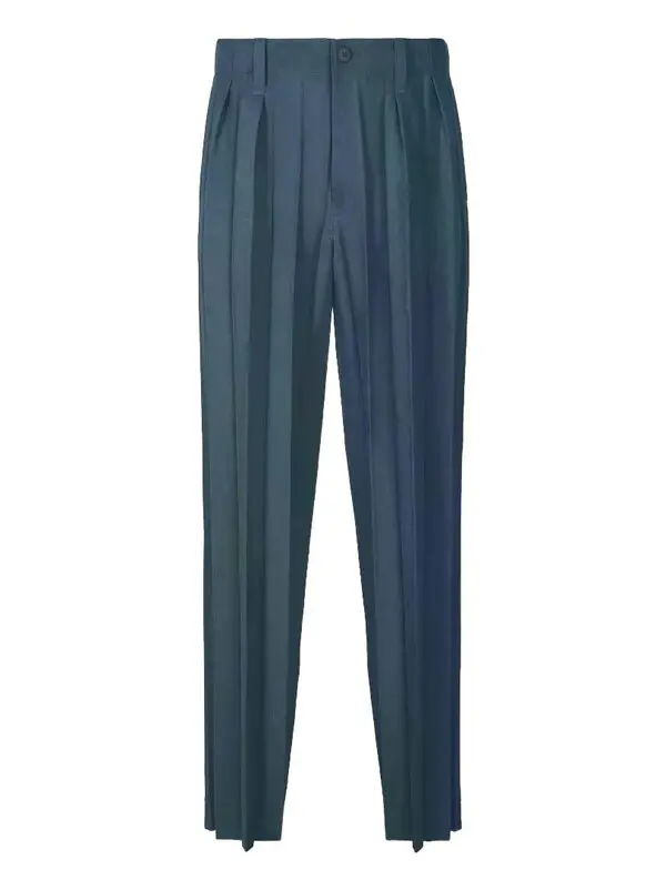 Issey Miyake Edge Pleated Trousers - Blue