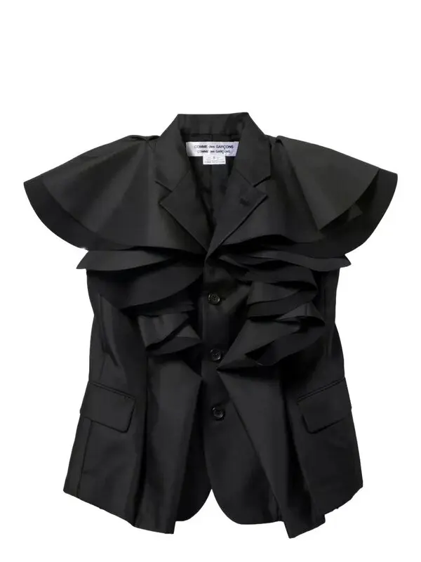 Comme Des Garçons Ruffled Coat - Black