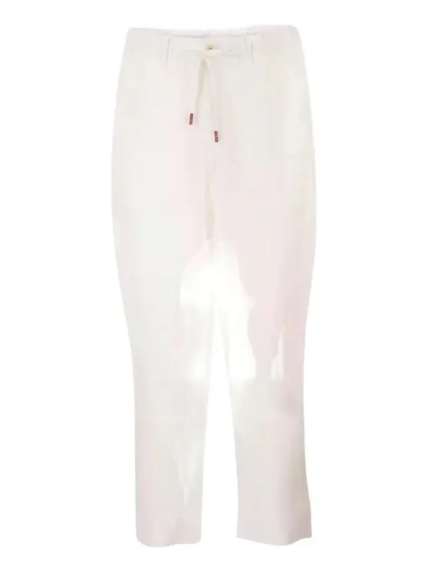 Kiton Drawstring Linen Trousers - White