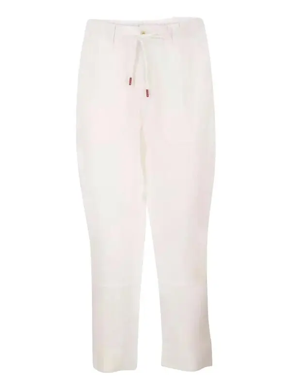 Kiton Drawstring Linen Trousers - White