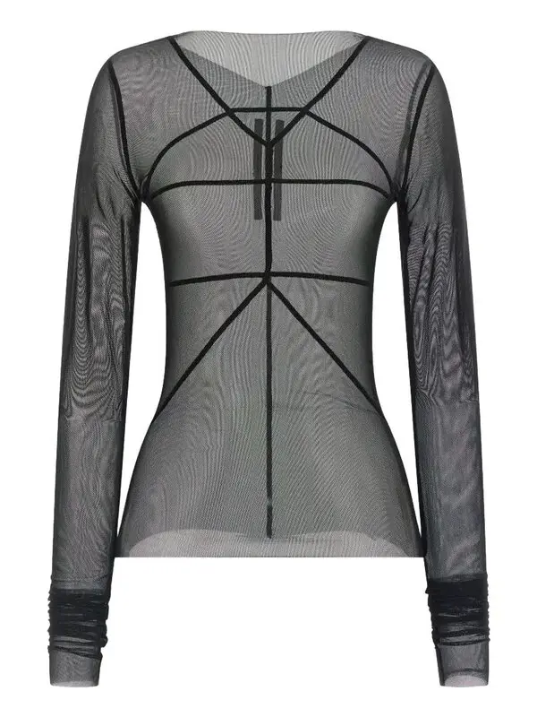 Rick Owens Geometric-stitching Asymmetric-neck Sweater - Black