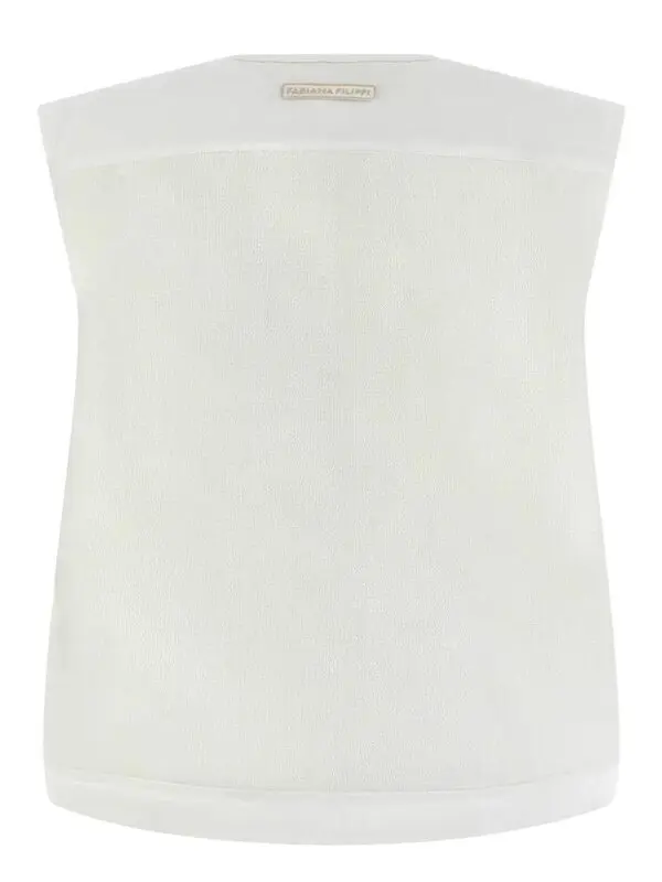 Fabiana Filippi Sleeveless Denim Vest - White