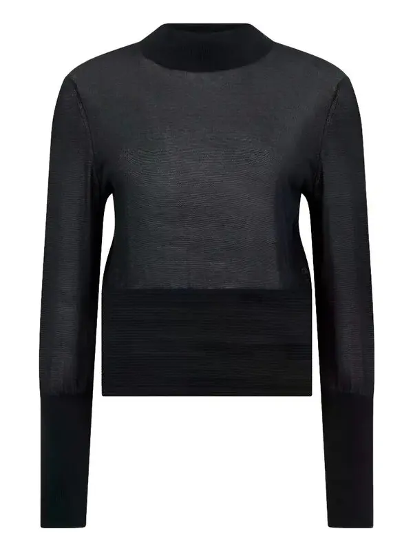 FRAME The Sleek Knitted Cotton Sweater - Black