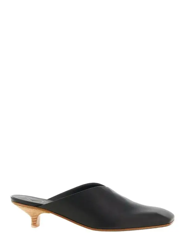 Vicini Square-toe Mules - Black