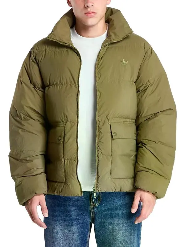 Adidas Padded Logo Embroidered Jacket - Green