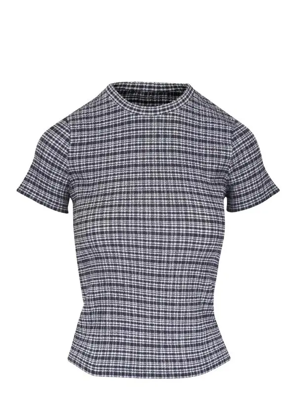 Vince Check Knit Top - Blue