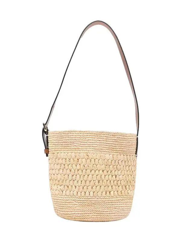 Manebí Woven Raffia Shoulder Bag - Neutrals