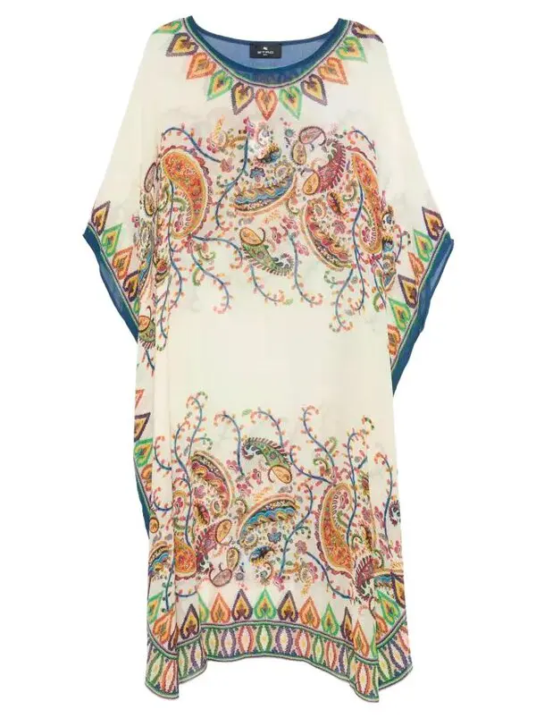 Etro Paisley-pattern Midi Dress - Neutrals