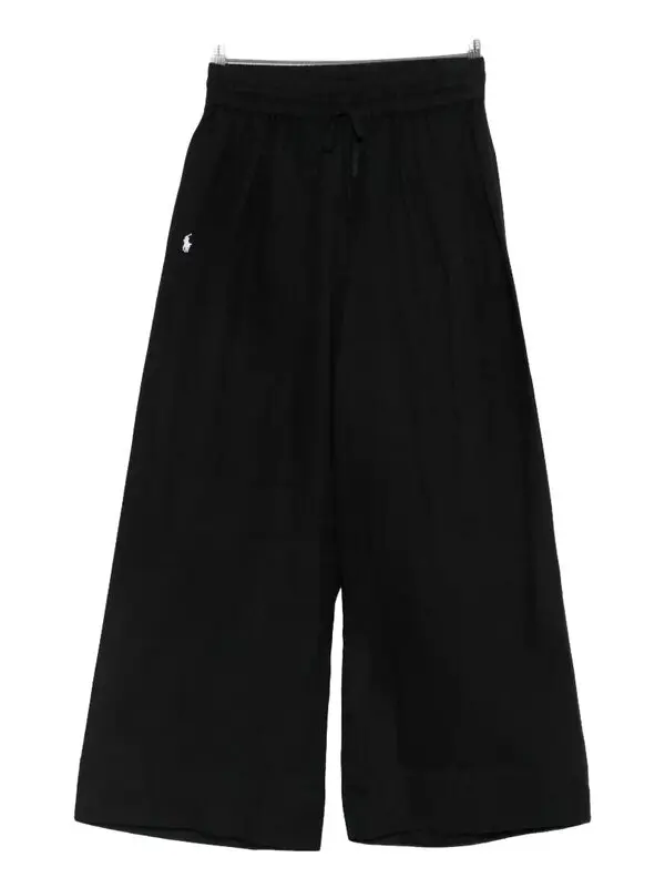 Polo Ralph Lauren Drawstring Embroidered-logo Trousers - Black
