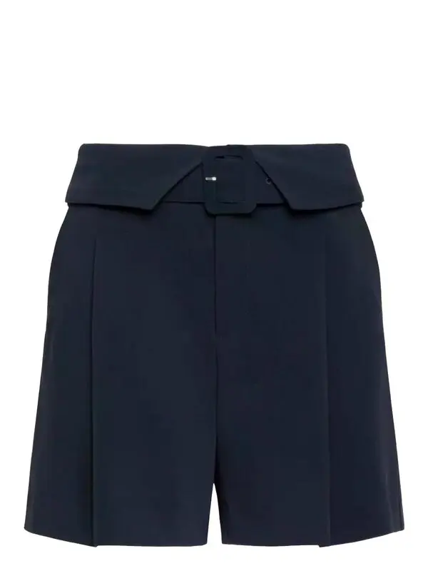 Cinq À Sept Lorena Belted-pleated Shorts - Blue
