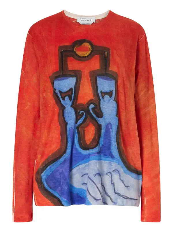 Gabriela Hearst Isaro Printed Cashmere Sweatshirt - Blue