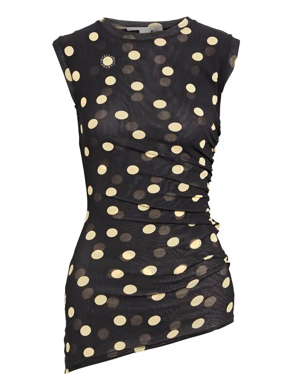 Stella McCartney Polka Dot Mesh Top - Black