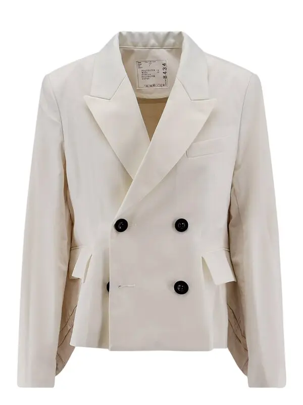 Sacai Blazer With Denim Insert - White