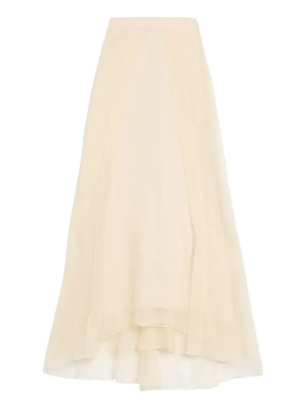 Brunello Cucinelli Layered Silk-organza Maxi Skirt - Cream