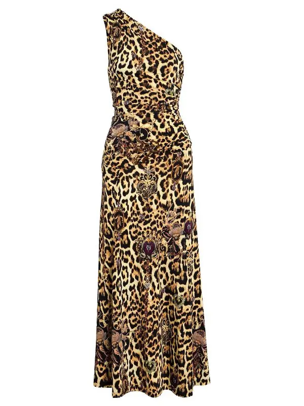 Camilla One-shoulder Leopard-print Jersey Maxi Dress - Animal Print