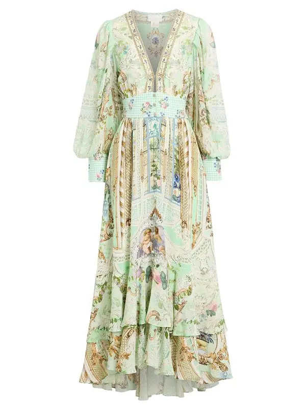 Camilla Crystal-embellished Ruffled Maxi Dress - Mint