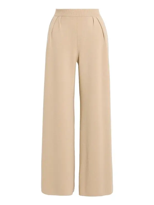 Max Mara Pleated Wool Wide-leg Pants - Beige