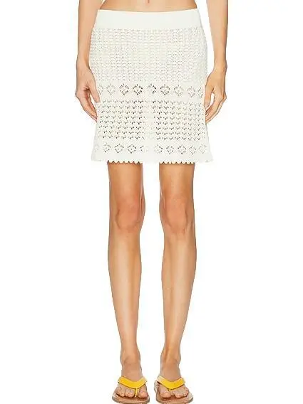 ERES Angela Mini Skirt In Open Crochet - Ecru