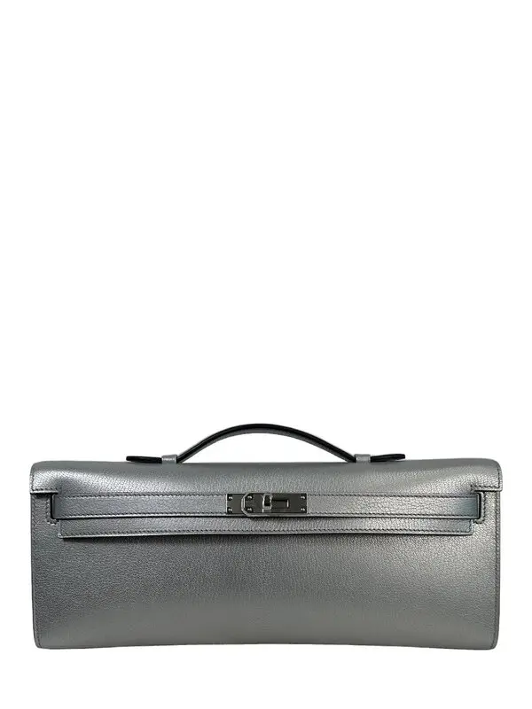 Hermès Kelly Clutch Chevre Palladium Hardware - Argent