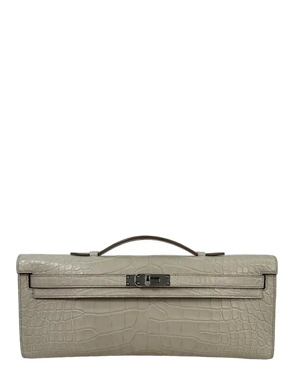 Hermès Kelly Alligator Clutch - White