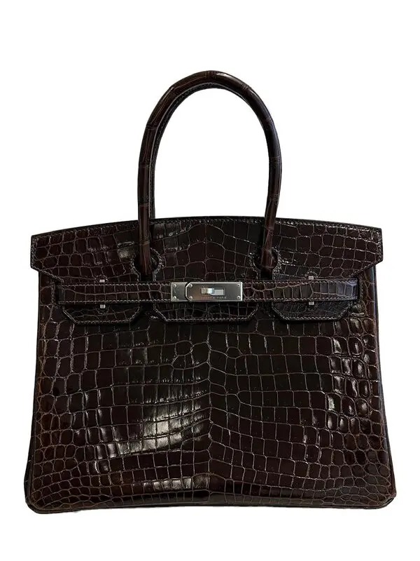 Hermès Birkin Havana Shiny Niloticus Palladium Hardware - Brown