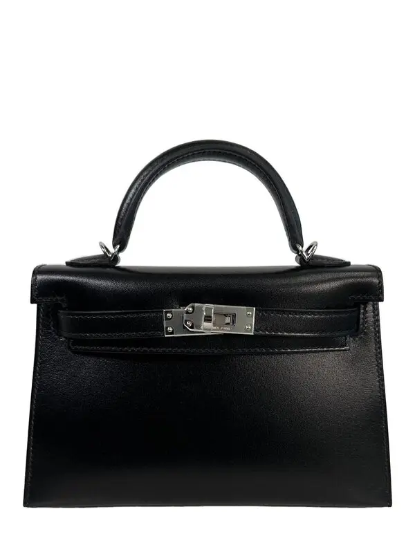 Hermès Mini Kelly Box Leatherpalladium Hardware - Black