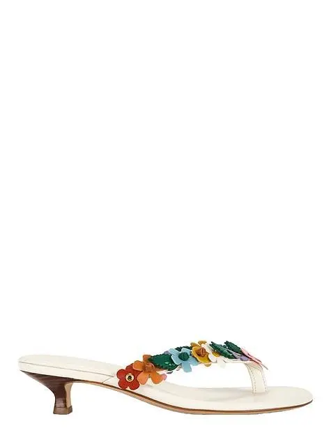 COACH Tea Rose Thong Kitten Heel - Chalk