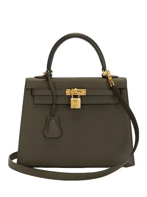 FWRD RENEW Hermes Epsom Kelly 25 Sellier Handbag - Vert De Gris