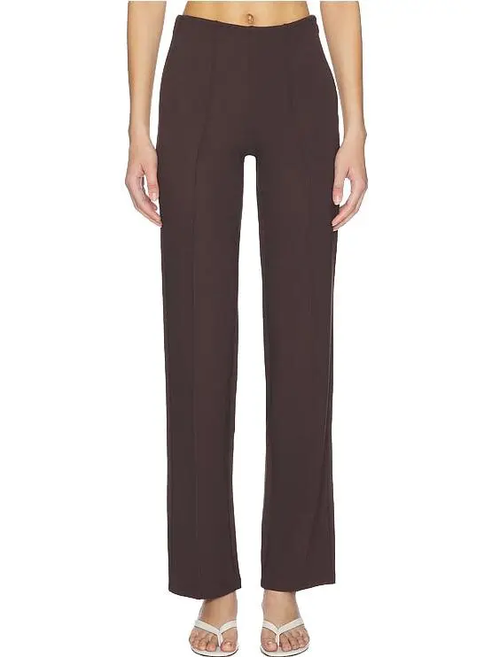 SKIMS High Waist Pintuck Straight Pant - Espresso