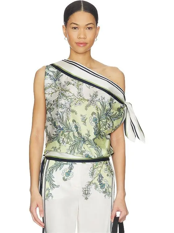 Veronica Beard Tari Top - Light Pistachio Multi