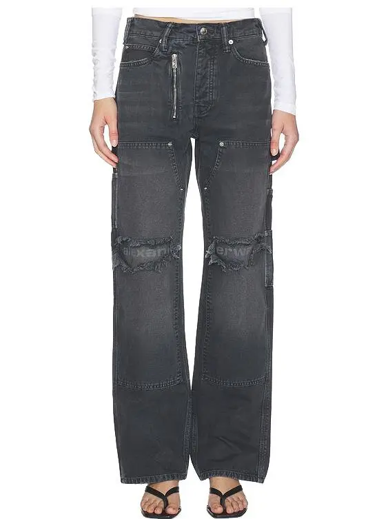 Alexander Wang Mid Rise Carpenter Jeans With Zip - Vintage Black