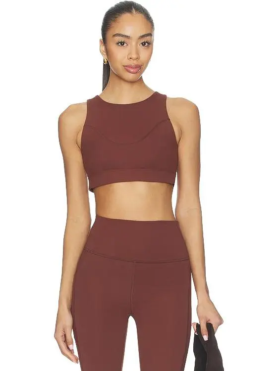 HALFDAYS Kara Sports Bra In Brown - Brunette