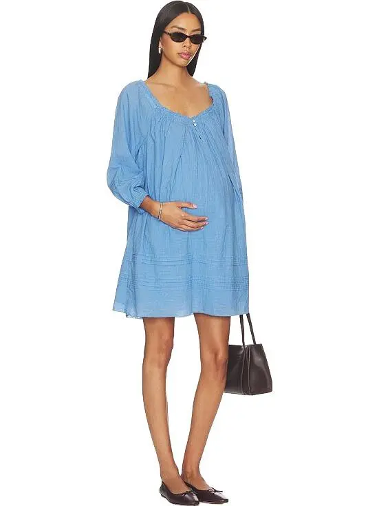Hatch The Lottie Secret Nursing Dress - Blue Plaid