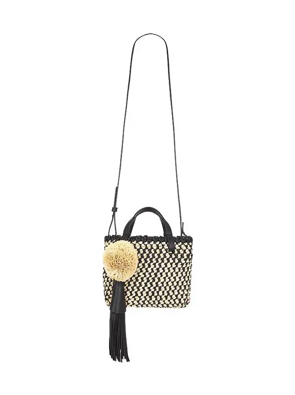 Ulla Johnson Raffia Mini Crossbody Bag - Noir Natural