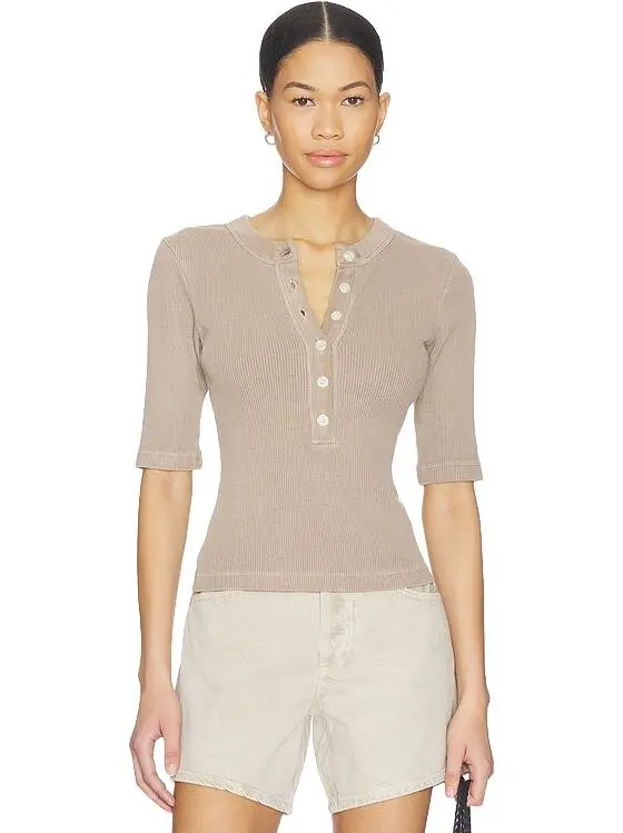 Citizens Of Humanity Nali Short Sleeve Henley - Sandatlas