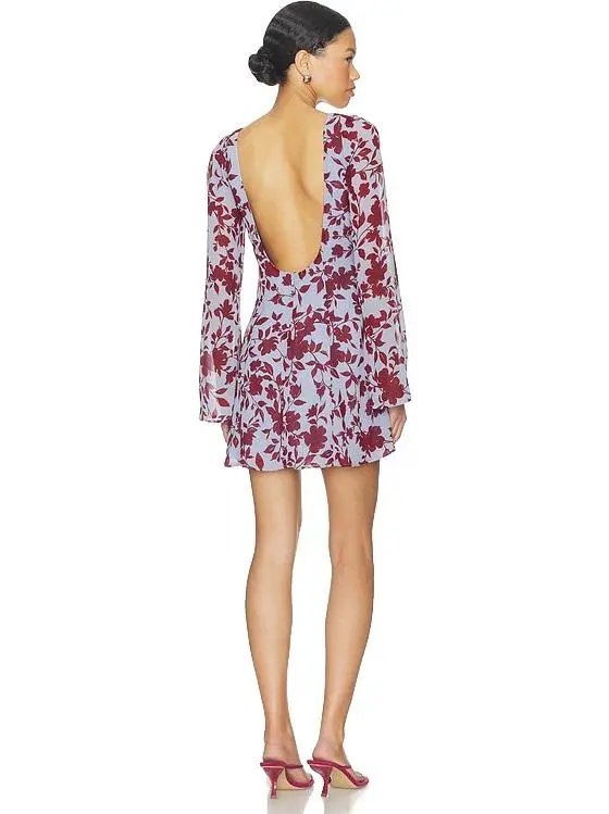 STONE COLD FOX X Jenna Mini Dress - Blue & Red Floral