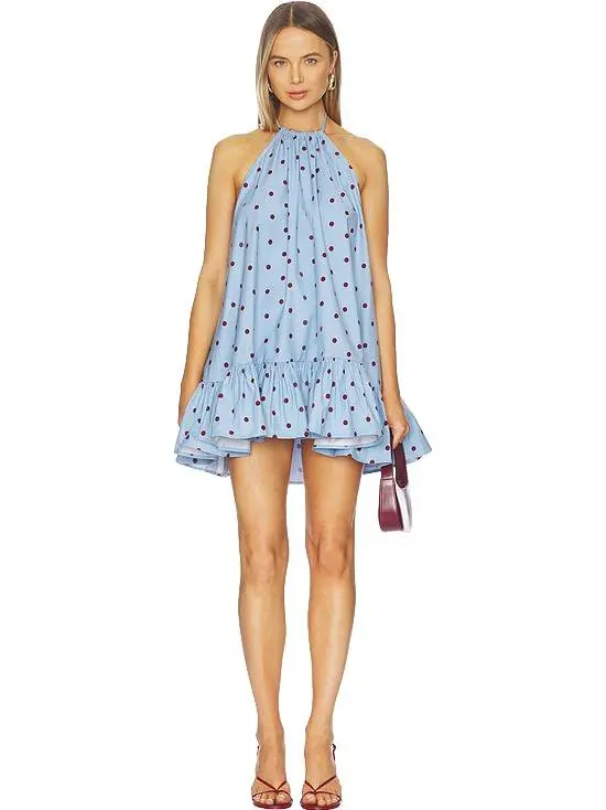 STONE COLD FOX X Florence Mini Dress - Blue Polka Dot