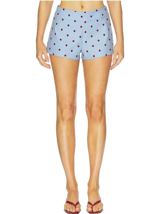 STONE COLD FOX X Florence Short - Blue Polka Dot