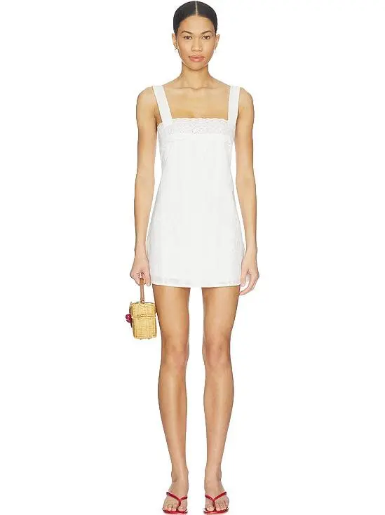 MORE TO COME Tannie Square Neck Mini Dress - White