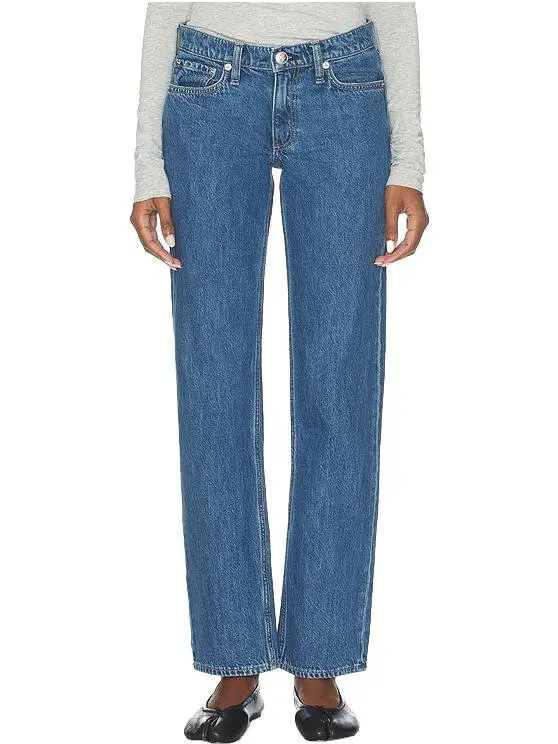 Rag & Bone Harlow Low Rise Full Straight Jeans - Park