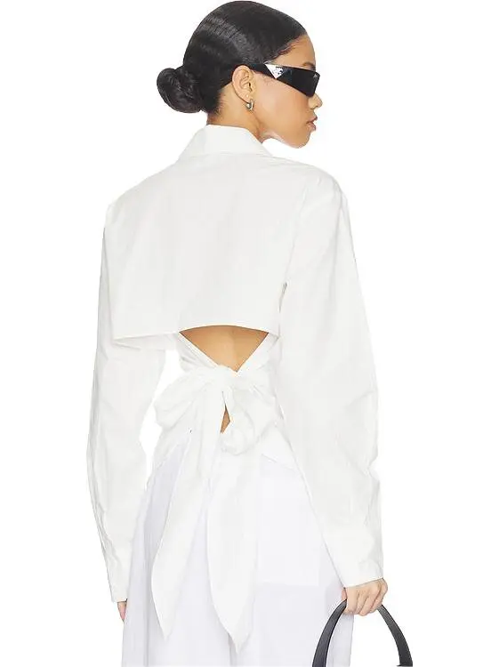 ALL THE WAYS Clarise Open Back Top - White