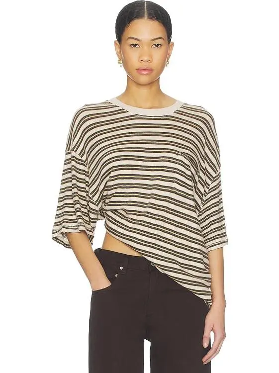 Free People X All Love Stripe Pocket Tee - Tea Combo