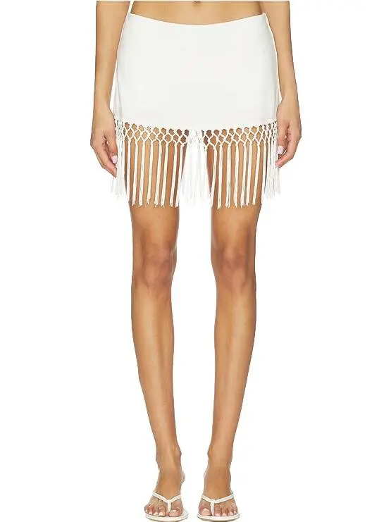 GEEL Aria Tassel Skirt - White