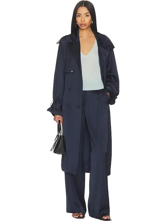 ANINE BING Rickie Maxi Trench - Navy