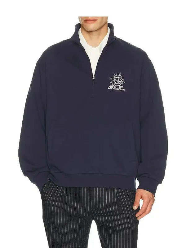 KHALHON Urban Club Half Zip Sweater - Navy