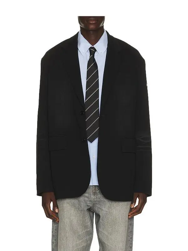 We11Done Washed Jersey Blazer - Black
